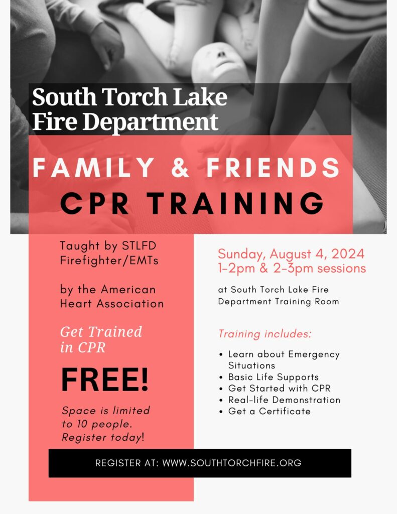 Family & Friends CPR Class – SOUTH TORCH LAKE FIRE DEPARTMENT