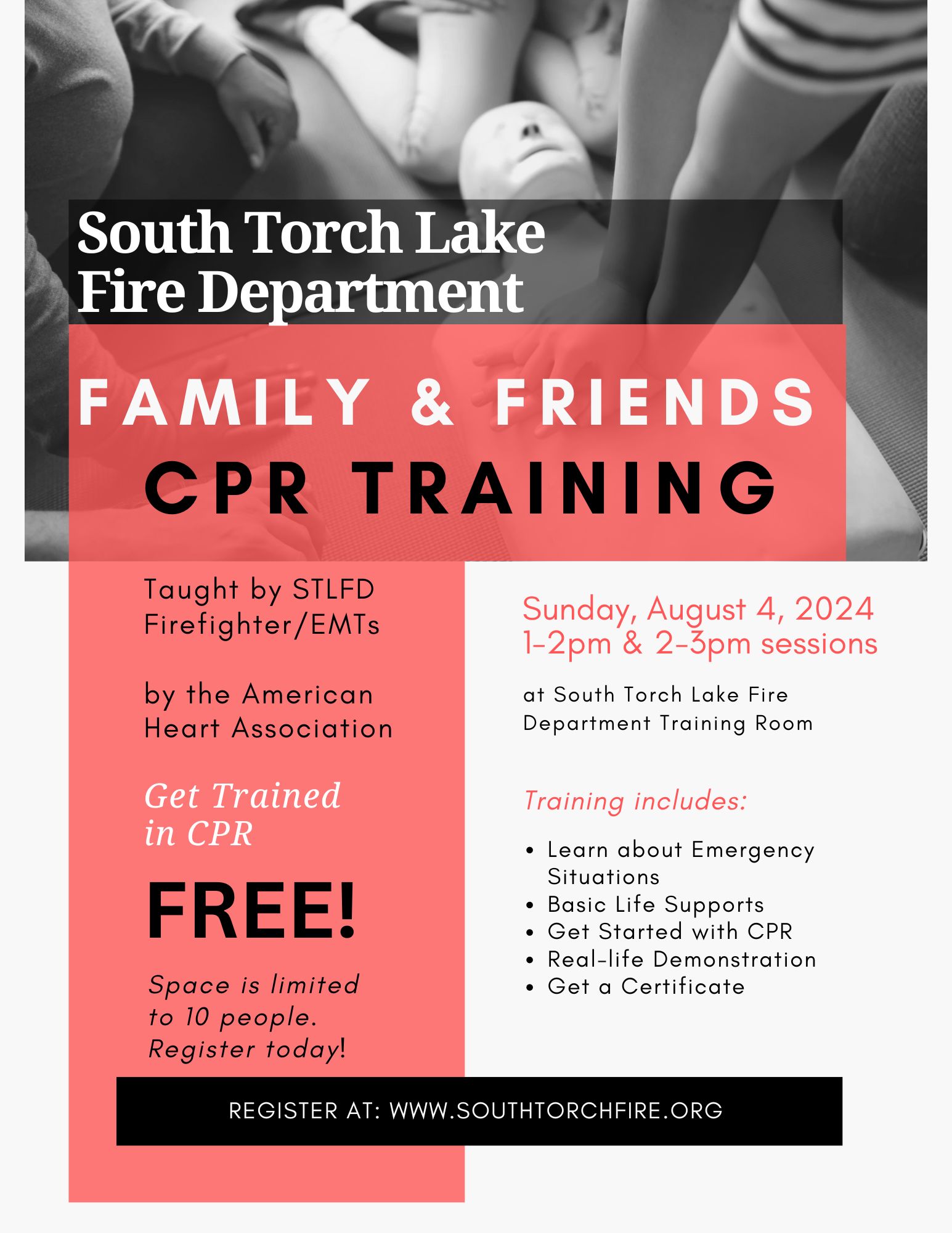 Family & Friends CPR Class – SOUTH TORCH LAKE FIRE DEPARTMENT